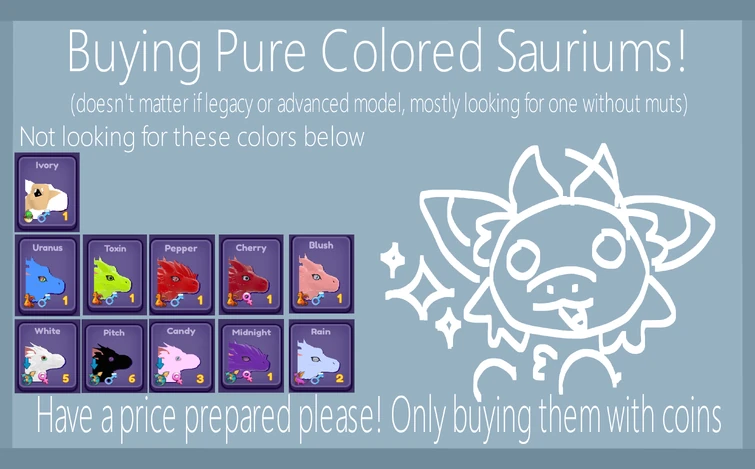 Looking for Pure Color Sauriums! | Fandom