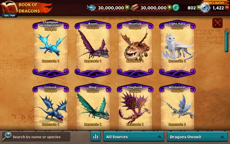 My Rise of Berk dragon collection (a How to Train Your Dragon mobile ...
