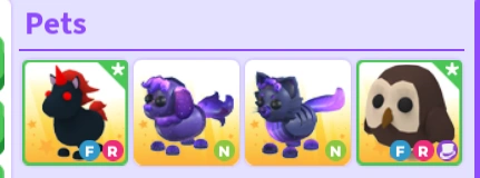 LF: Frost with adds (Trading FR Owl, FR Evil Uni, NFR Glormy hound ...