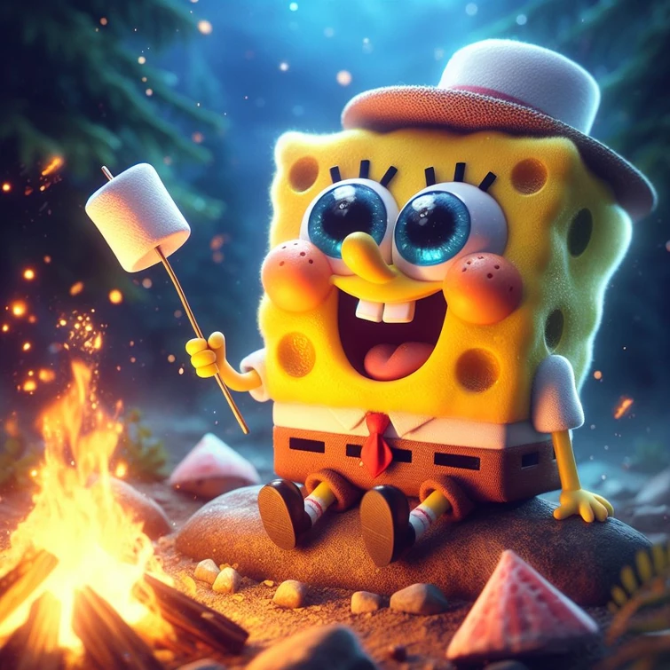 Some AI Art of Baby SpongeBob Roasting a Marshmallow | Fandom