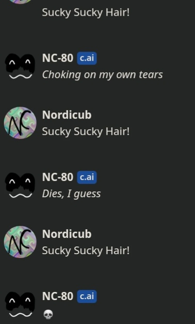 NC-80 dies because of "Sucky Sucky Hair!" | Fandom