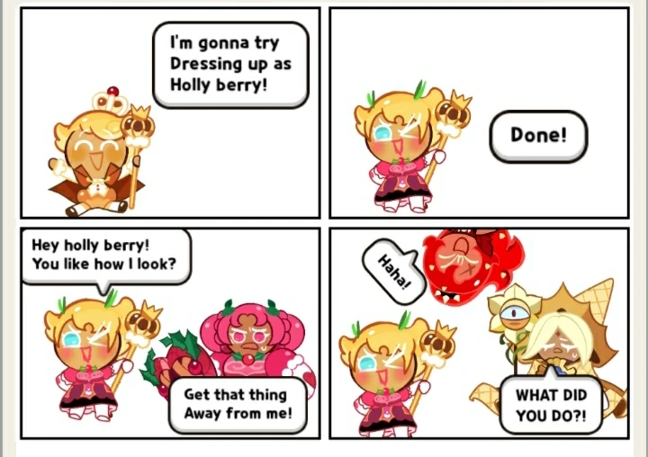 Custard cookie as holly berry + a comic | Fandom