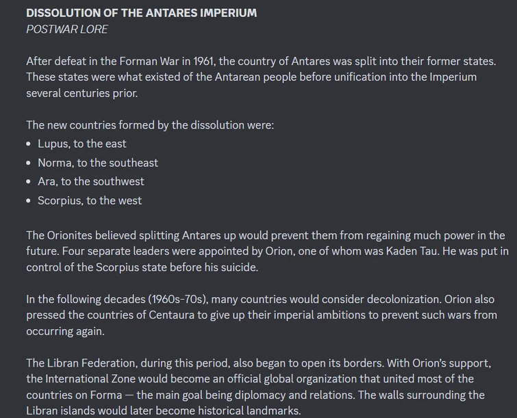 Post-Forman War | Fandom