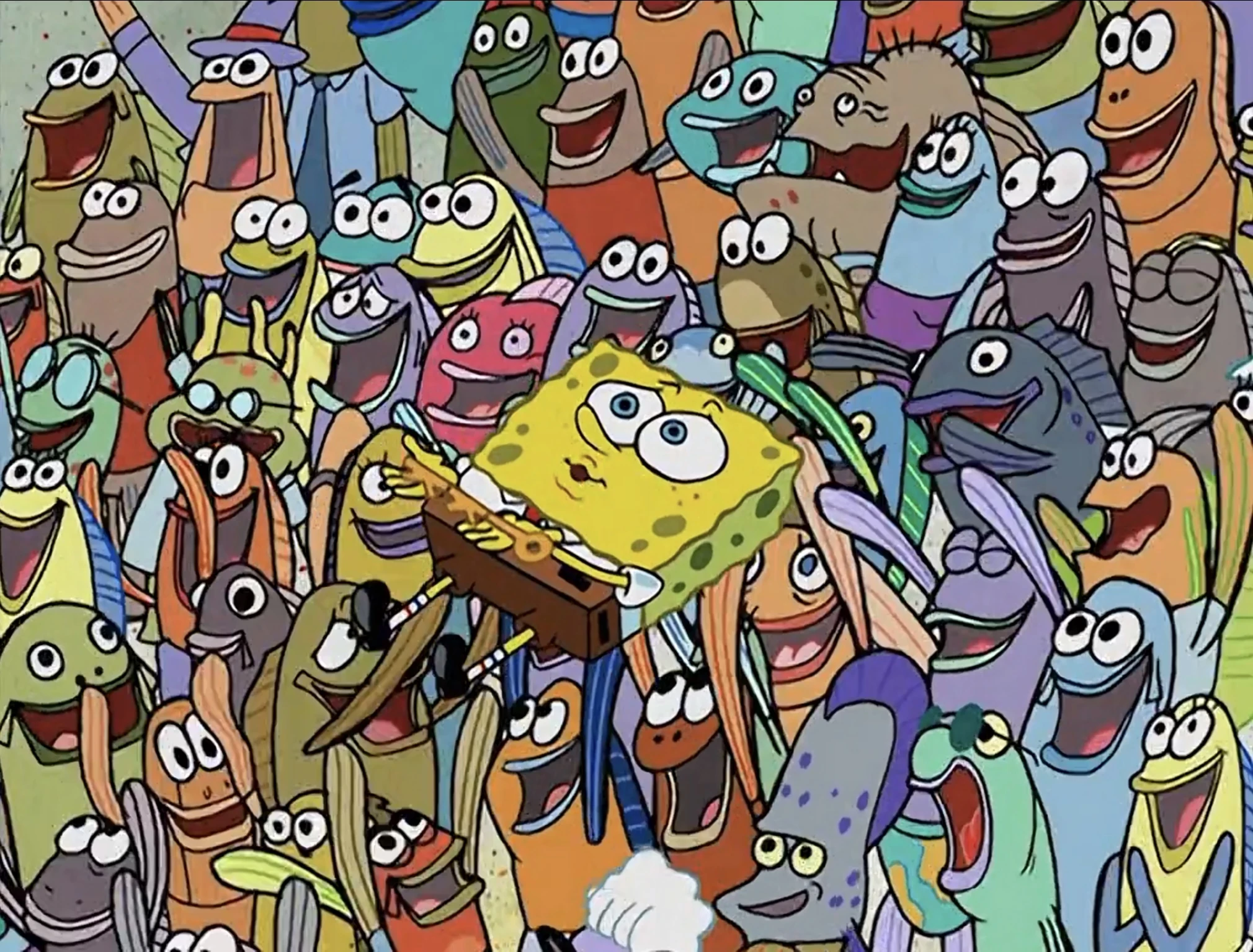 SpongeBob goes crowd surfing and…. | Fandom