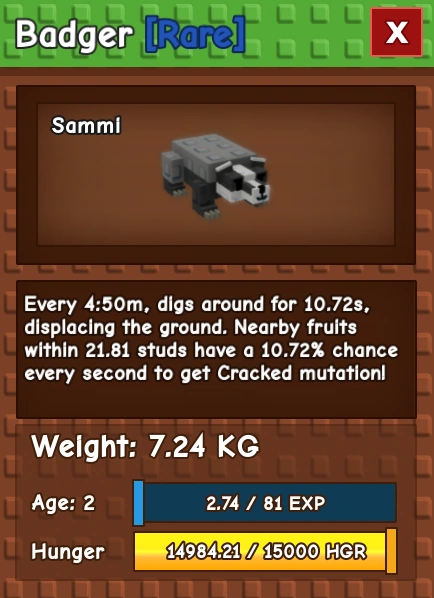 Trading 7.24kg Badger Age 2 - LF Offers | Fandom