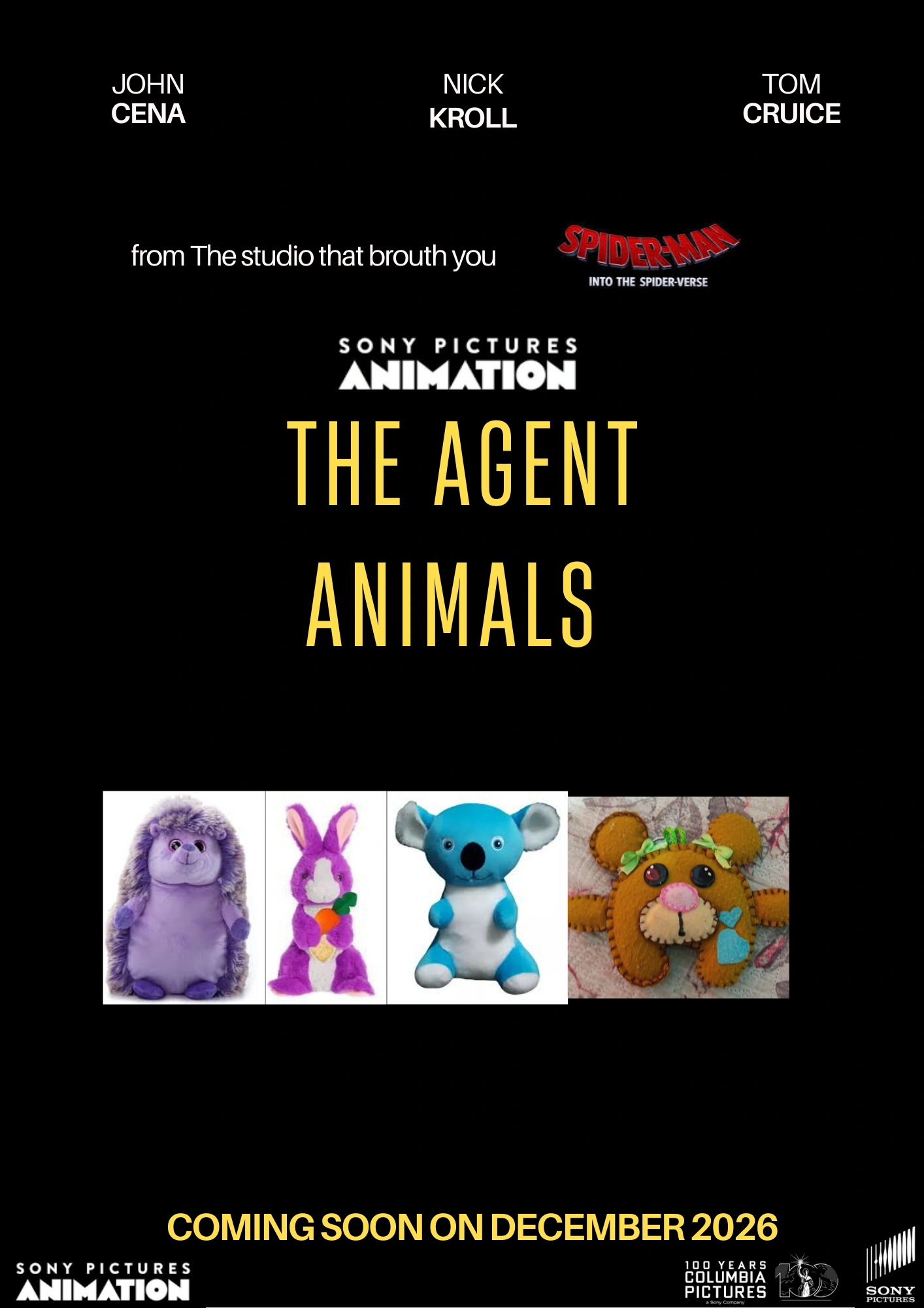 The Agent Animals Movie 2026 Columbia pictures Sony Pictures animation ...