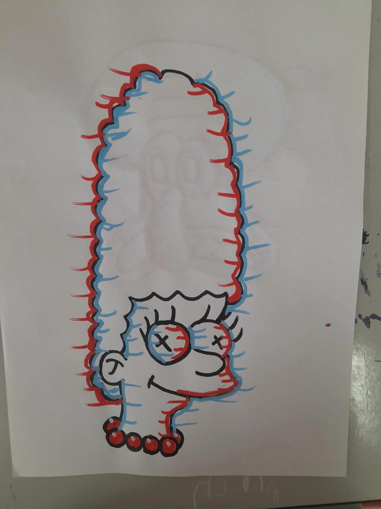 My Posca pen drawing of Marge (Glitch effect) | Fandom