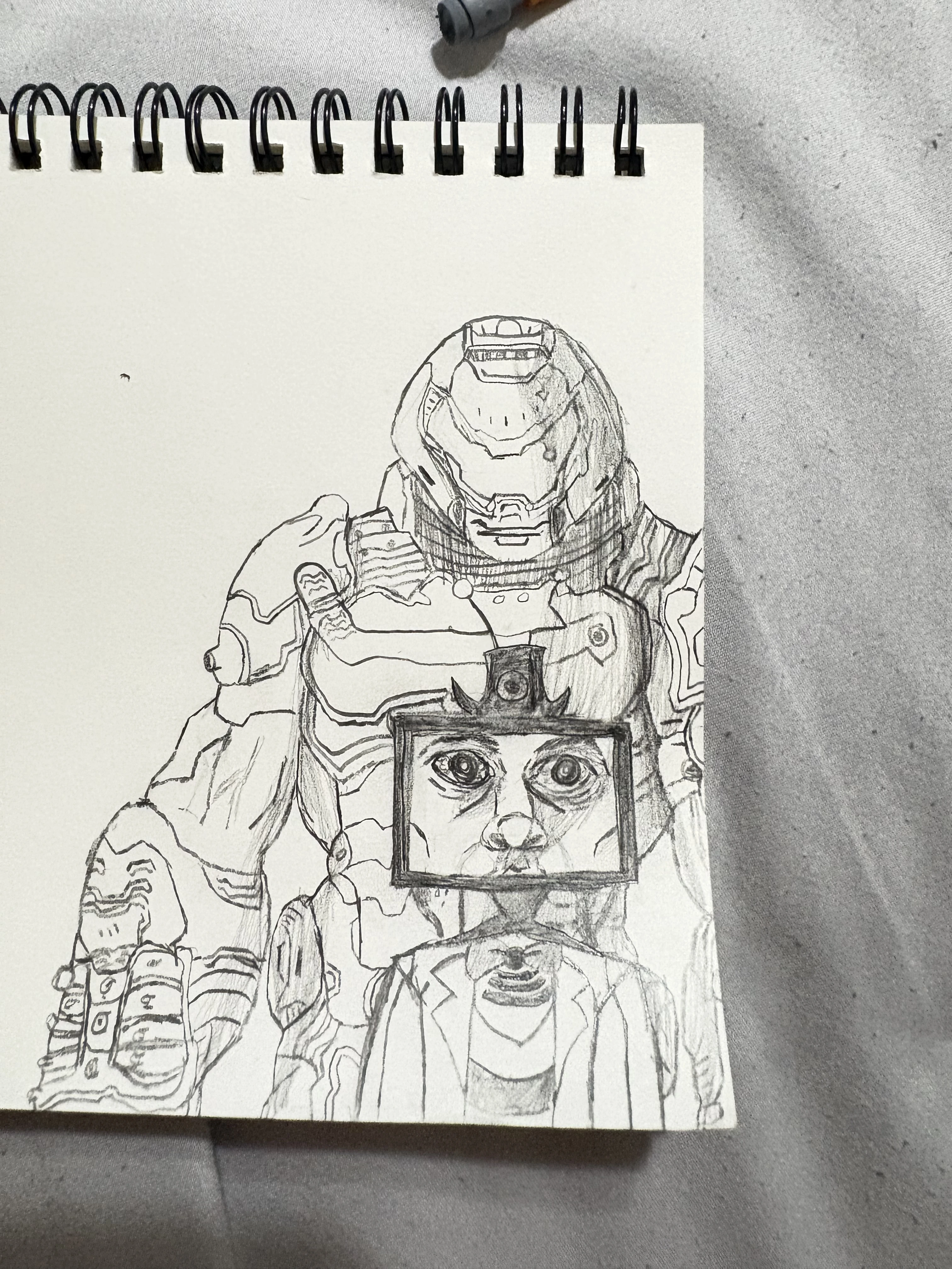Day 1 and 2 of drawing (Vox redesign and The Doom Slayer) | Fandom