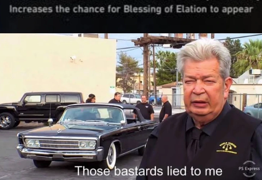 I literally get more Elation blessings on preservation runs than actual ...