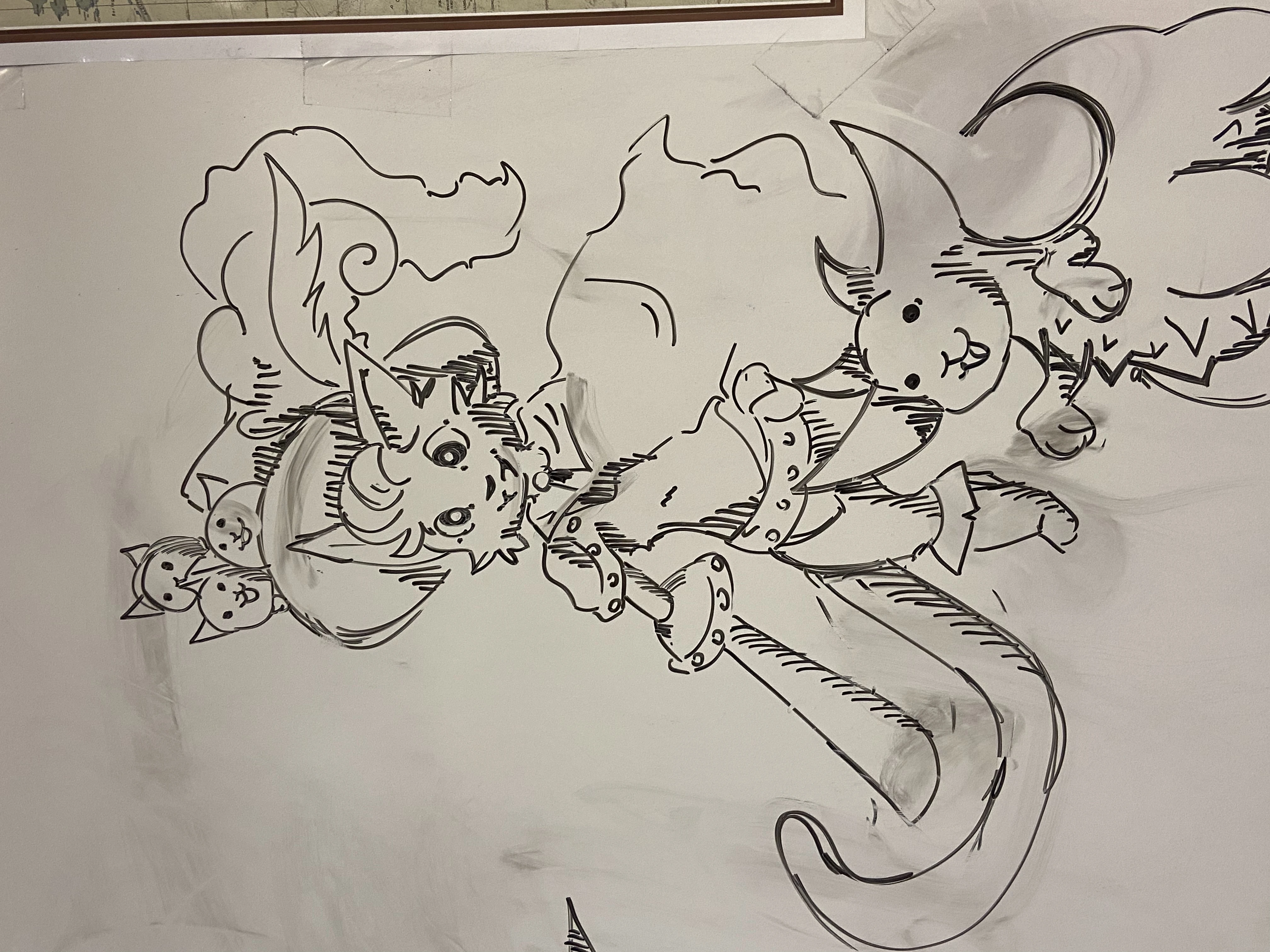battle cats art I drew on a classroom whiteboard | Fandom