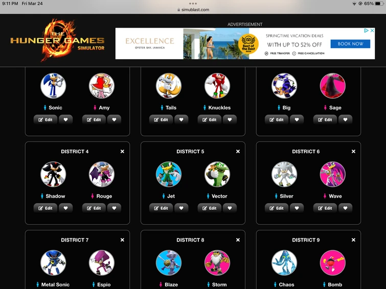 Sonic characters in the hunger games simulator | Fandom