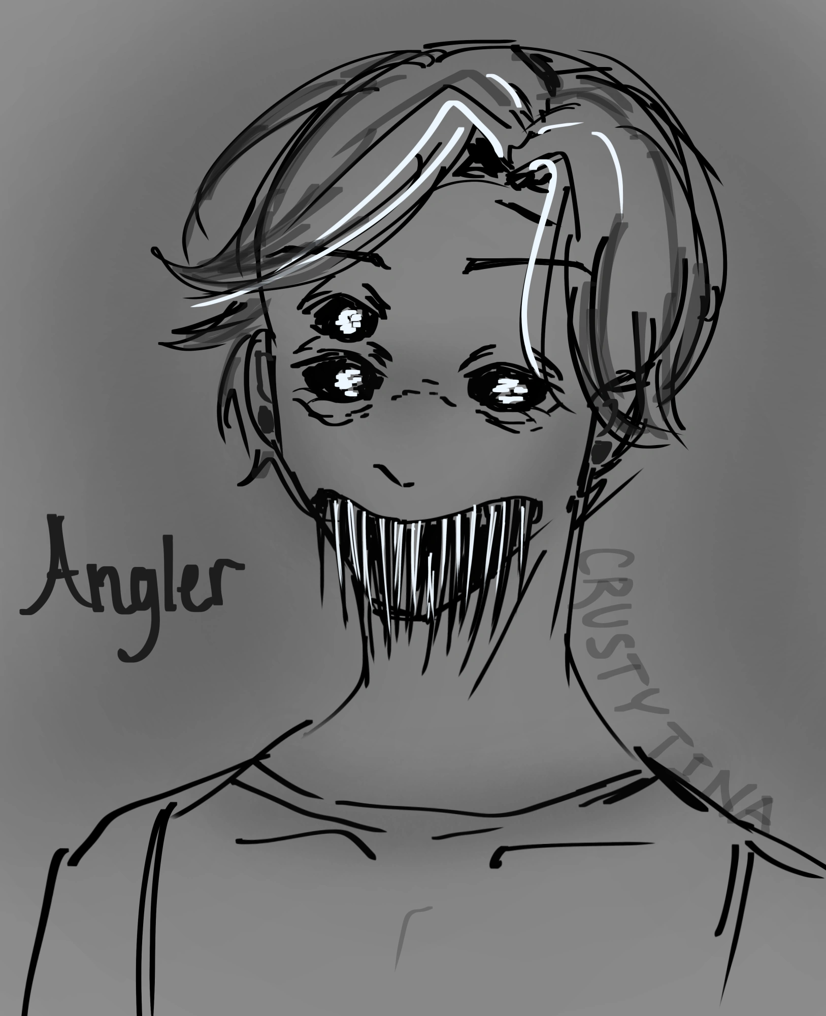 sketch of Angler as human (1) | Fandom