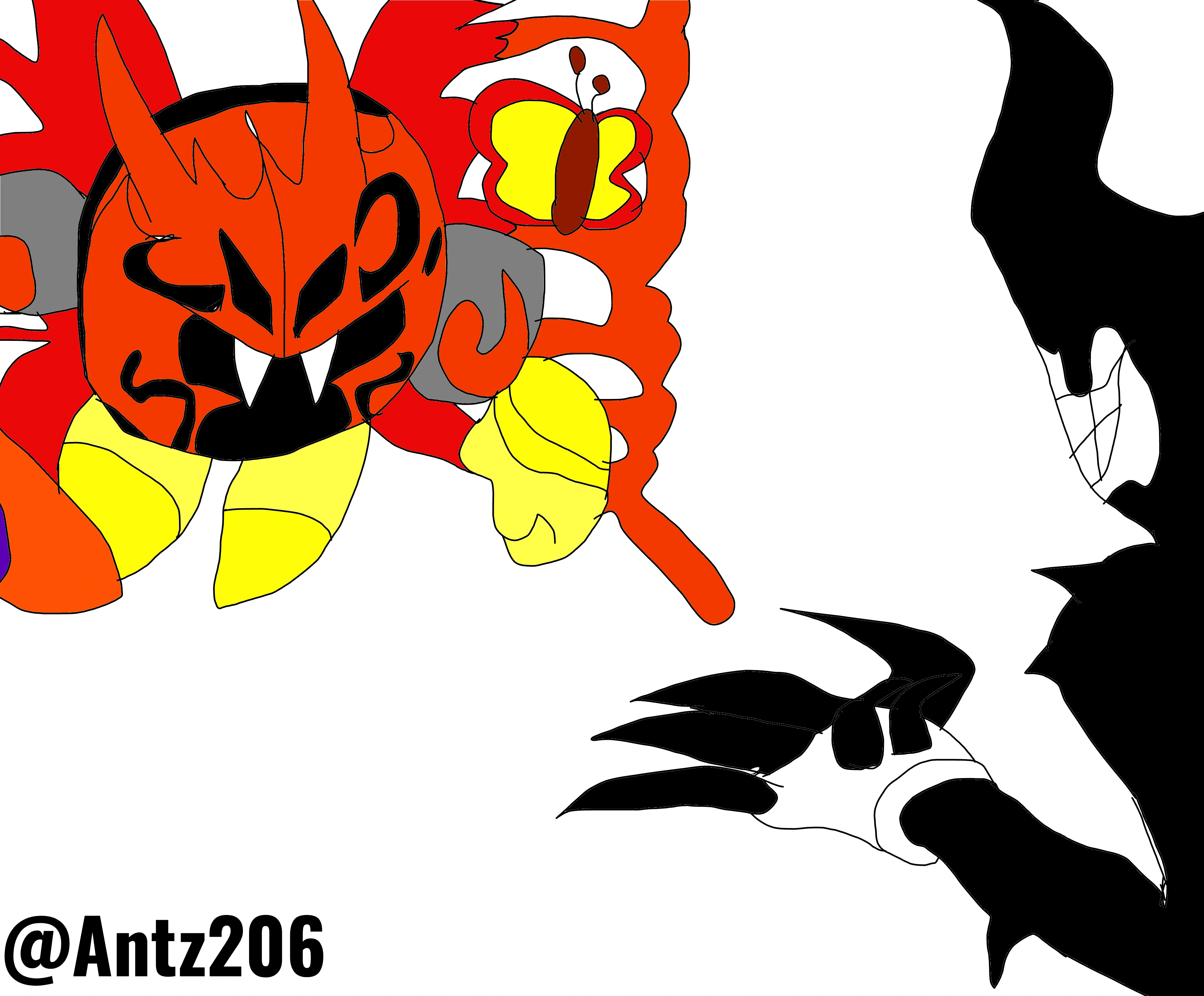 A drawing I made of Morpho Knight fighting the Ink Demon | Fandom