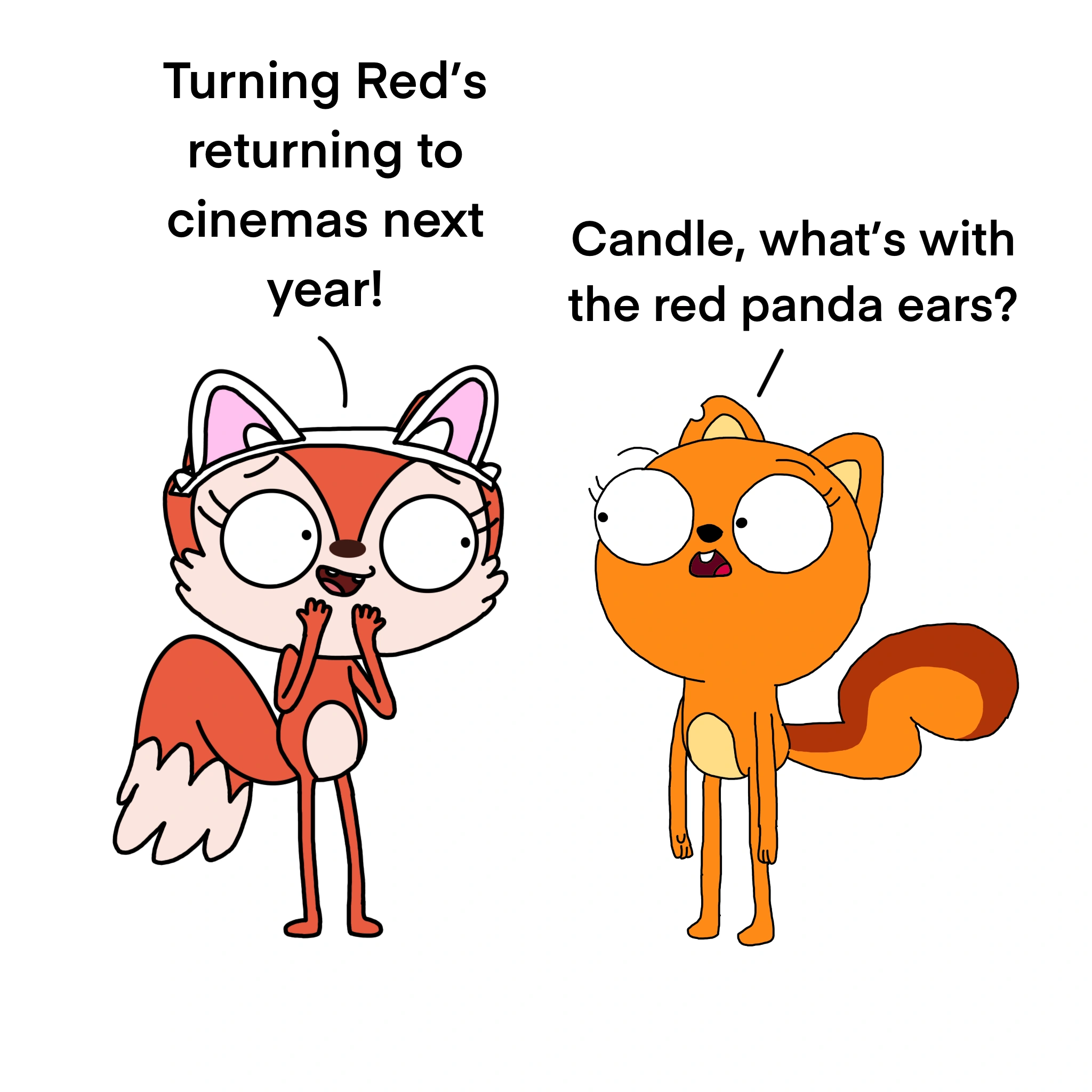 I made a fan art of Candle Fox and Kiff because Turning Red is hitting ...