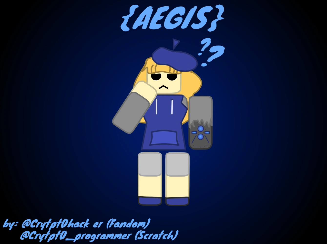 I tried drawing aegis on scratch (as a character) | Fandom