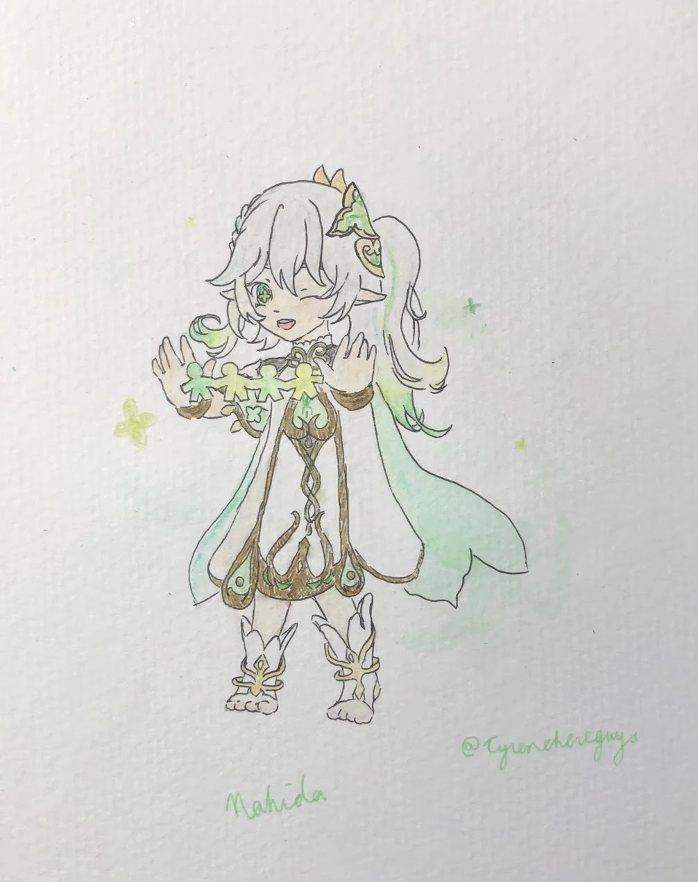 Nahida drawing for a fwend that helped me find the abyss | Fandom