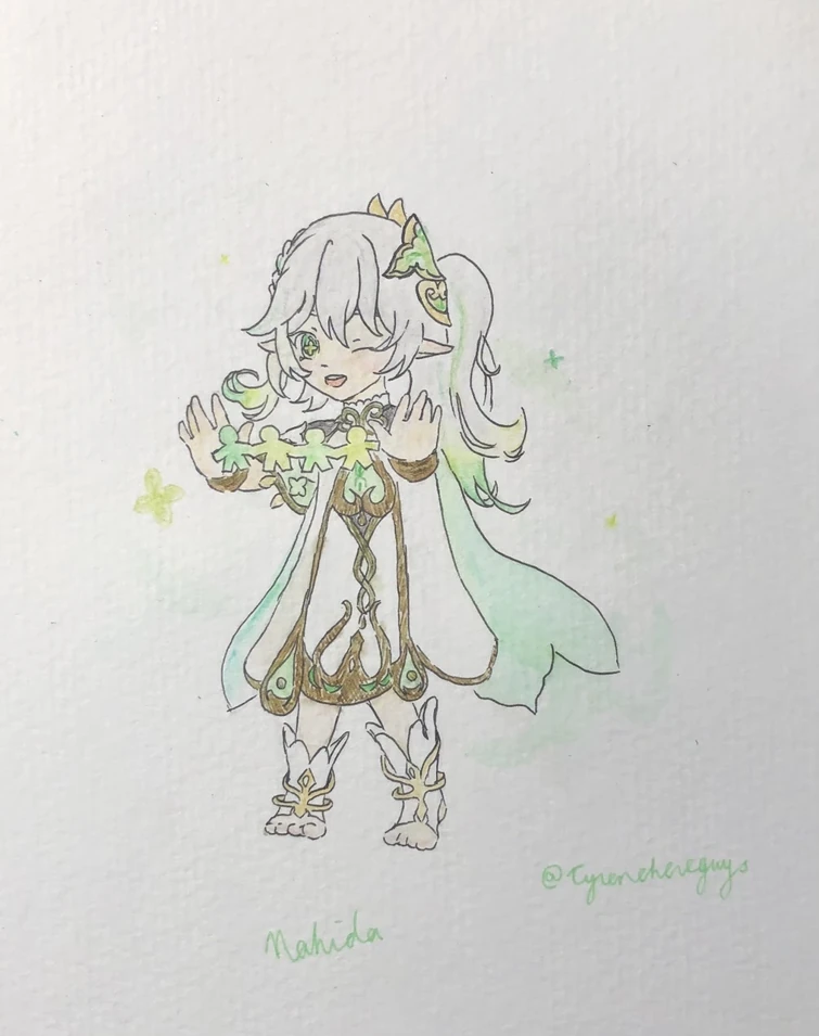 Nahida drawing for a fwend that helped me find the abyss | Fandom