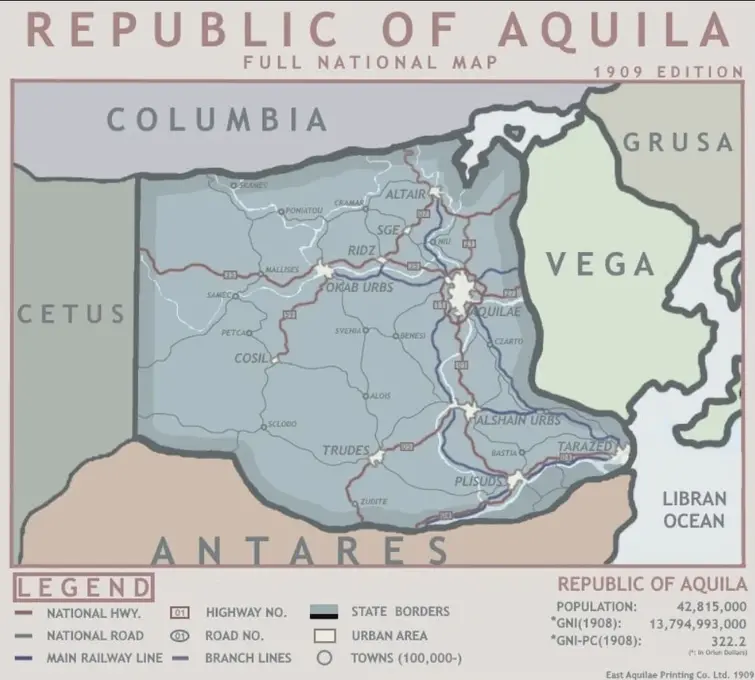 Old map of Aquila, from when there was less lore. | Fandom