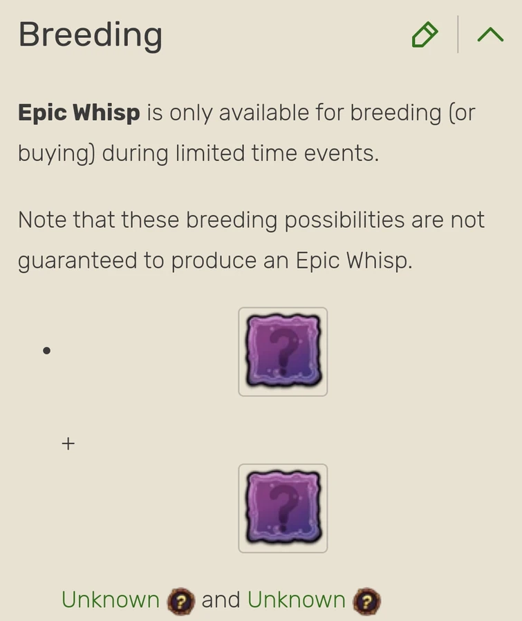 Is it just me or why are the Monculus and Epic Whisp breeding is unknown... | Fandom