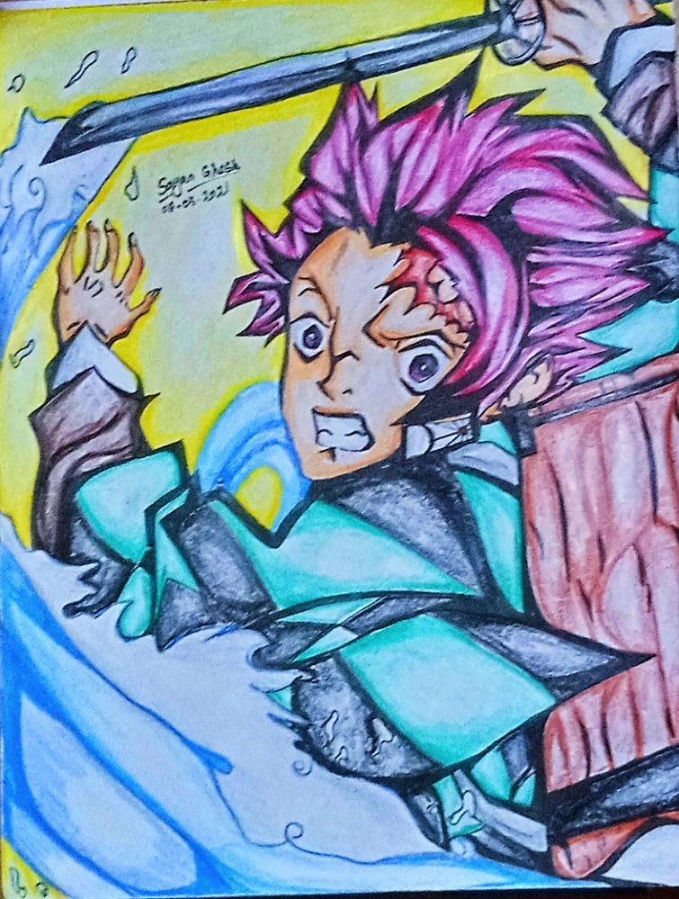 My first ever drawing of Tanjiro...! | Fandom