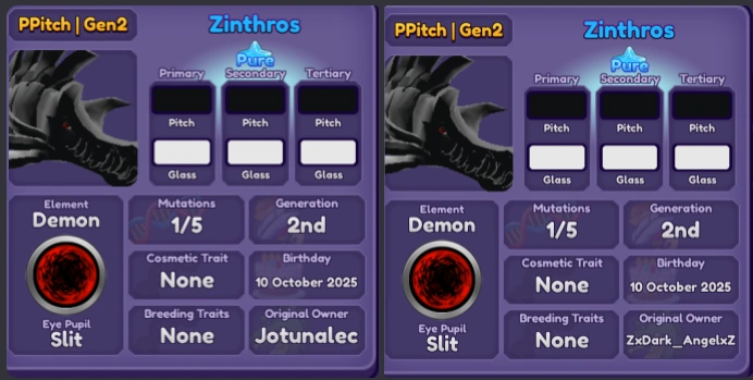 Selling NM pure pitch (Gen 2) zinthros for 300k each! | Fandom