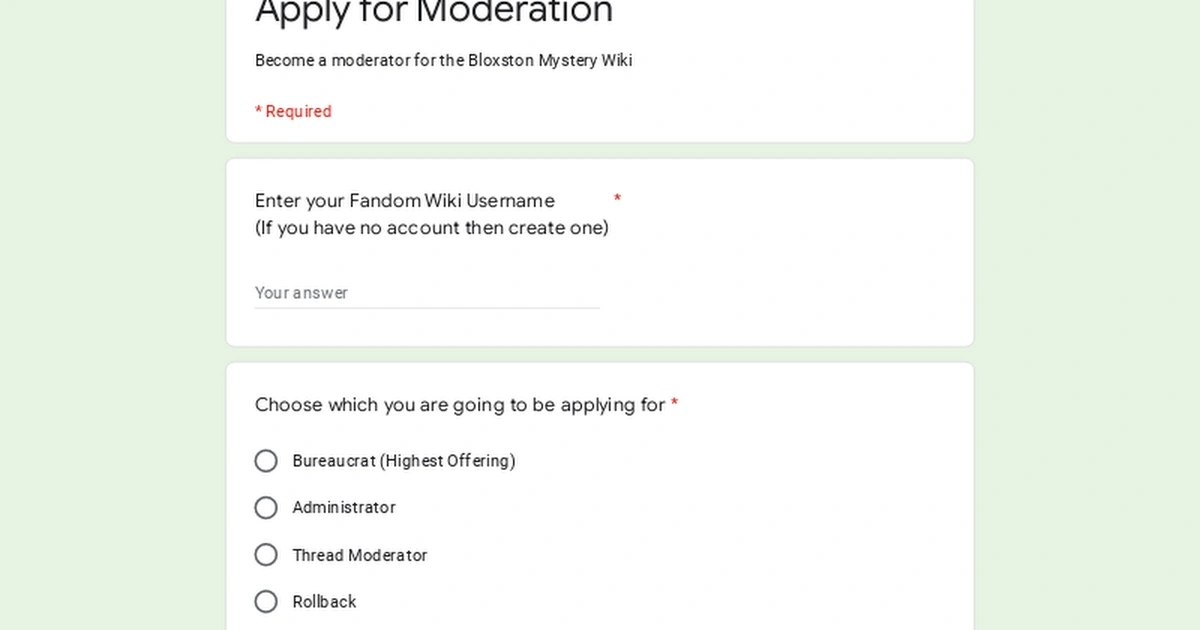 Mod Applications | Fandom