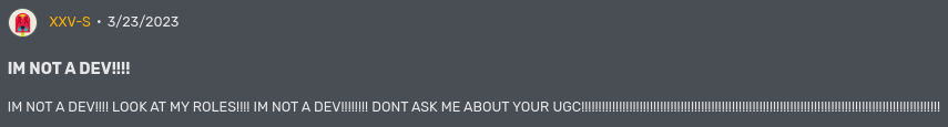 IM NOT A DEV!!!! LOOK AT MY ROLES!!!! IM NOT A DEV!!!!!!!! DONT ASK ME ...