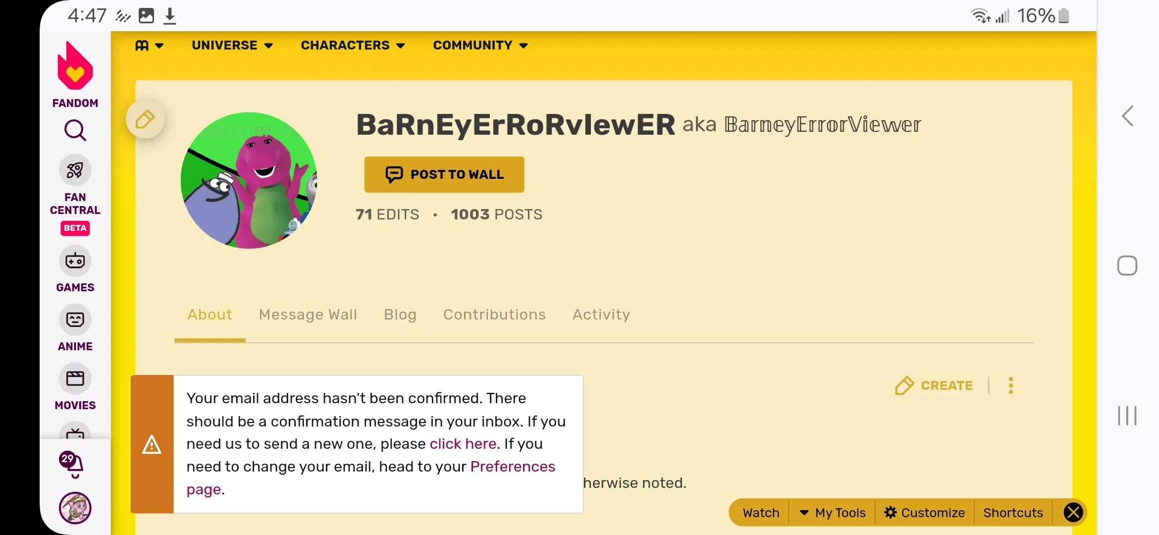 Hooray! BaRnEyErRoRvIewER has reached 1000 posts! | Fandom