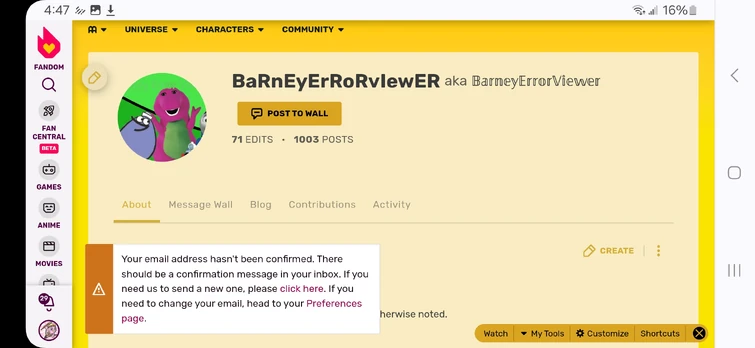 Hooray! BaRnEyErRoRvIewER has reached 1000 posts! | Fandom