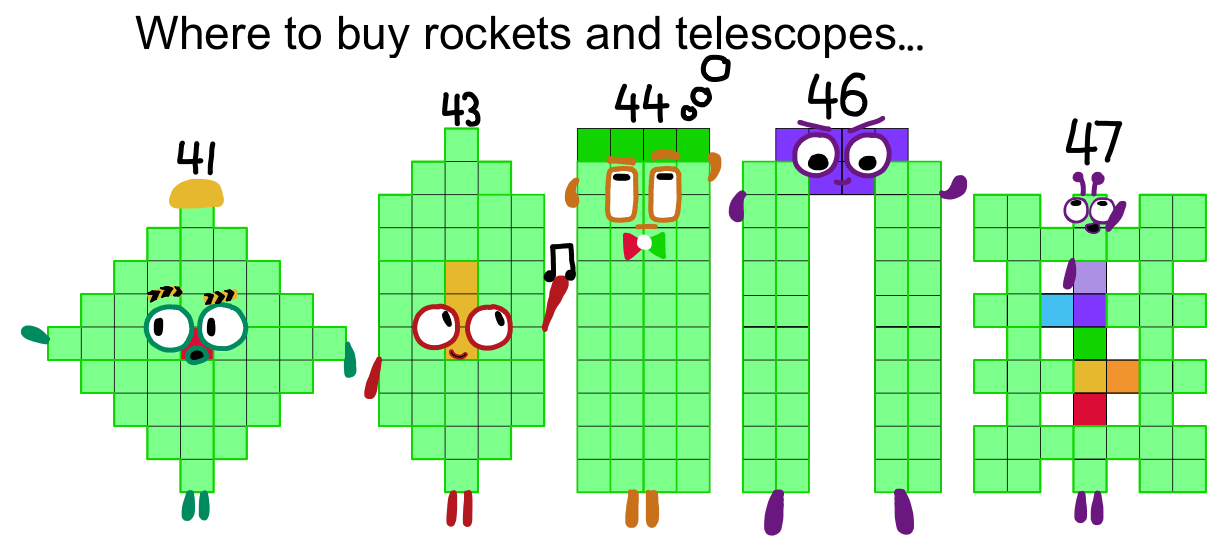 Some more Numberblocks! And this time with the Hungry Forties! Makes me ...