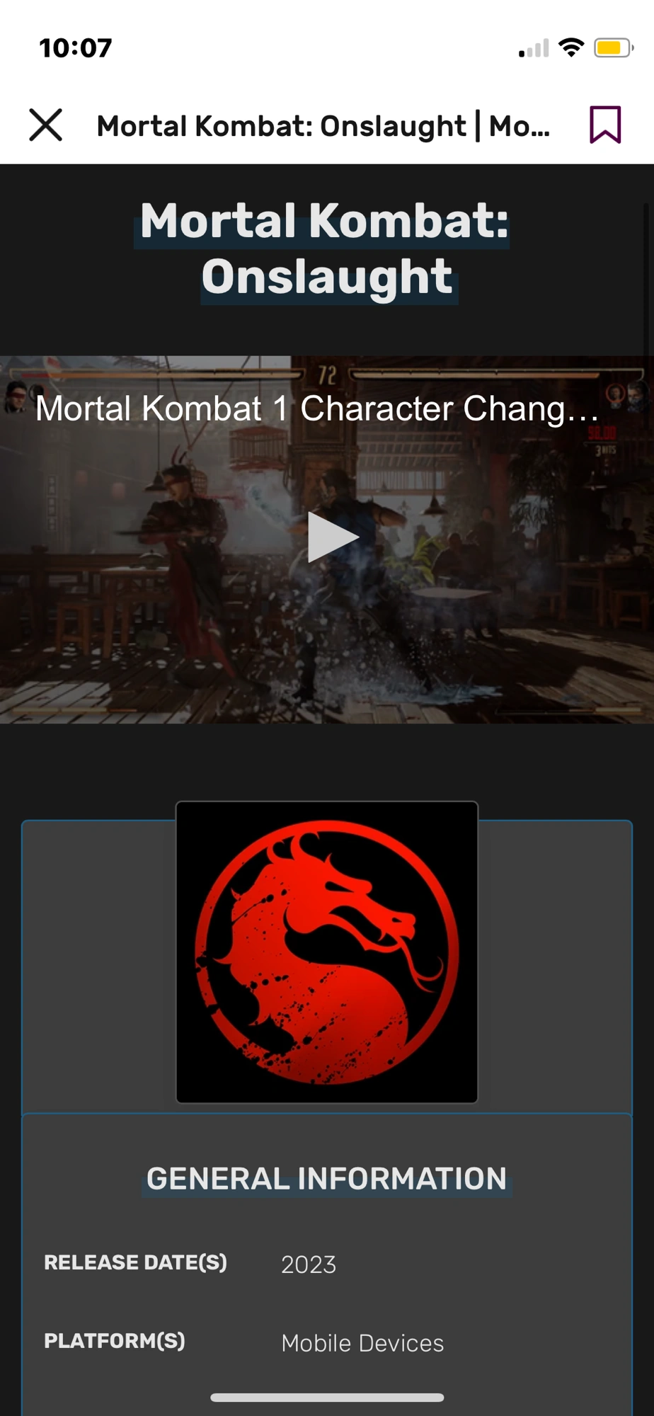 Mortal Kombat next game after the all open fail mk mobile | Fandom