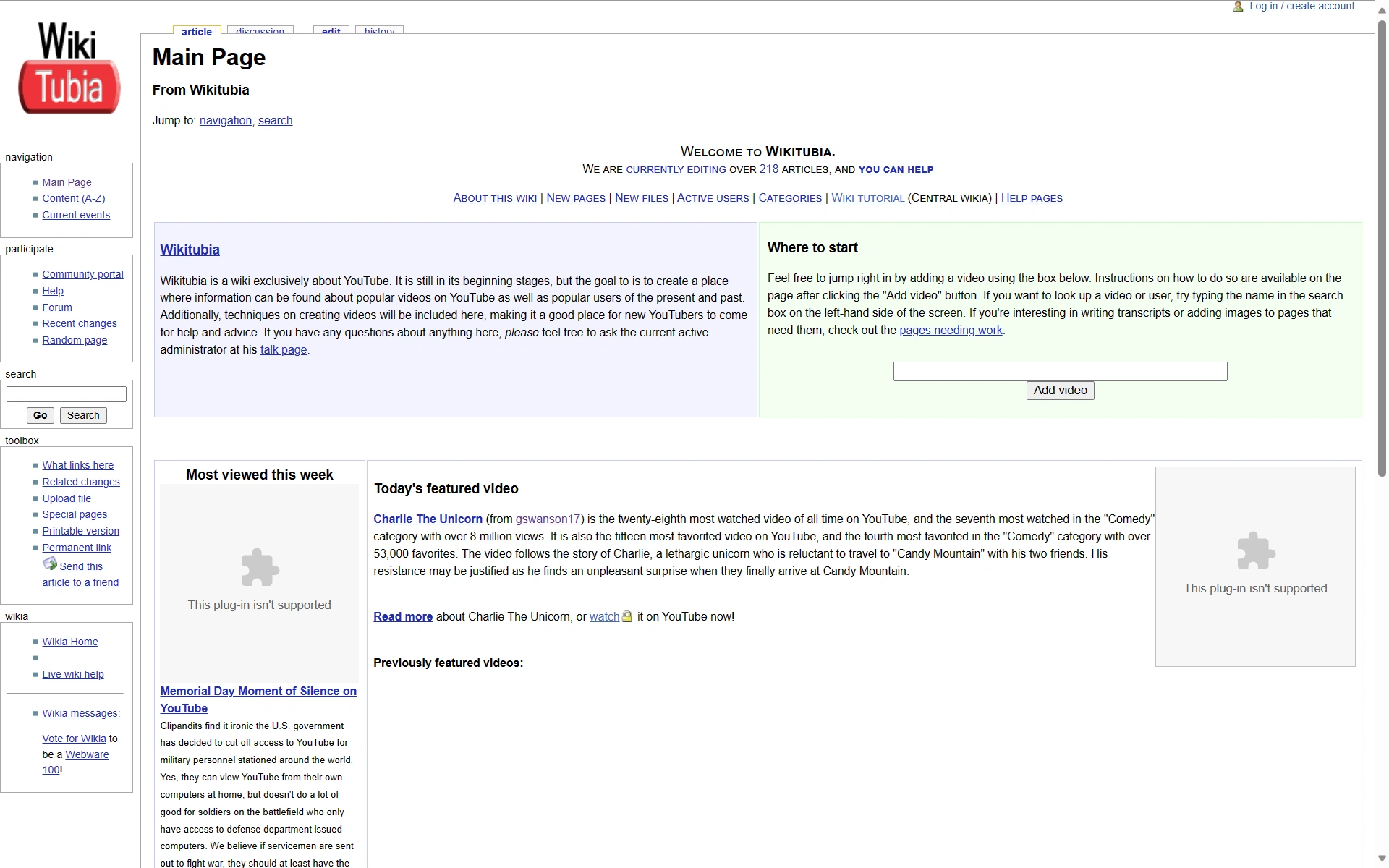 Wikitubia in 2007 | Fandom