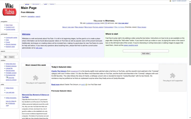 Wikitubia in 2007 | Fandom