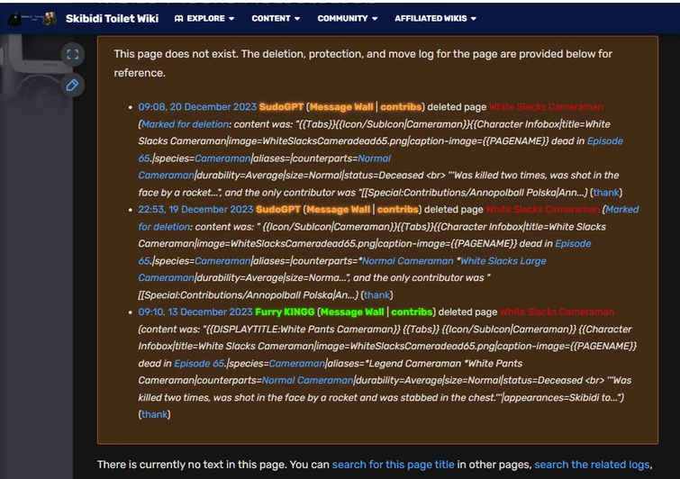 bro why these page was deleted- | Fandom