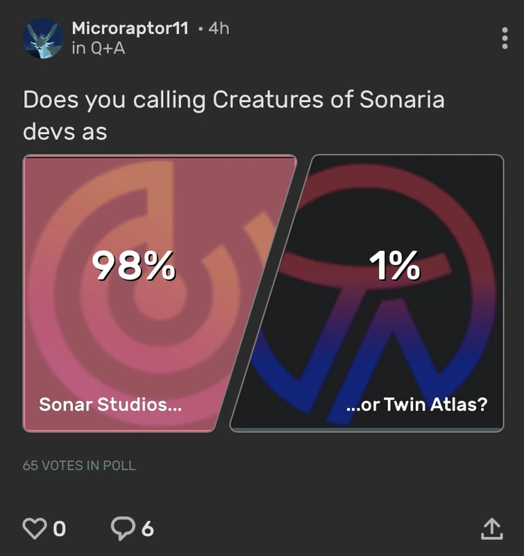 Does you calling Creatures of Sonaria devs as | Fandom
