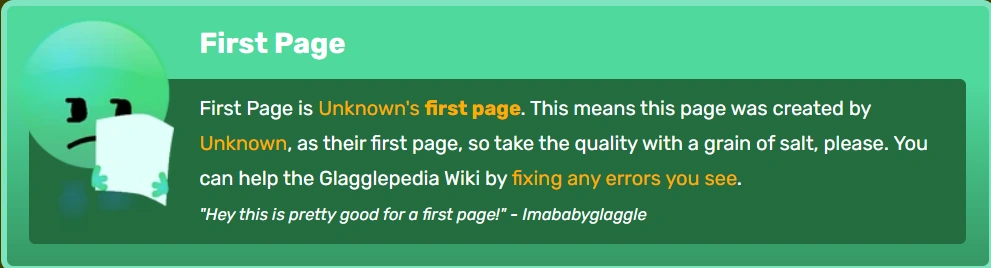 First Page template glow up | Fandom
