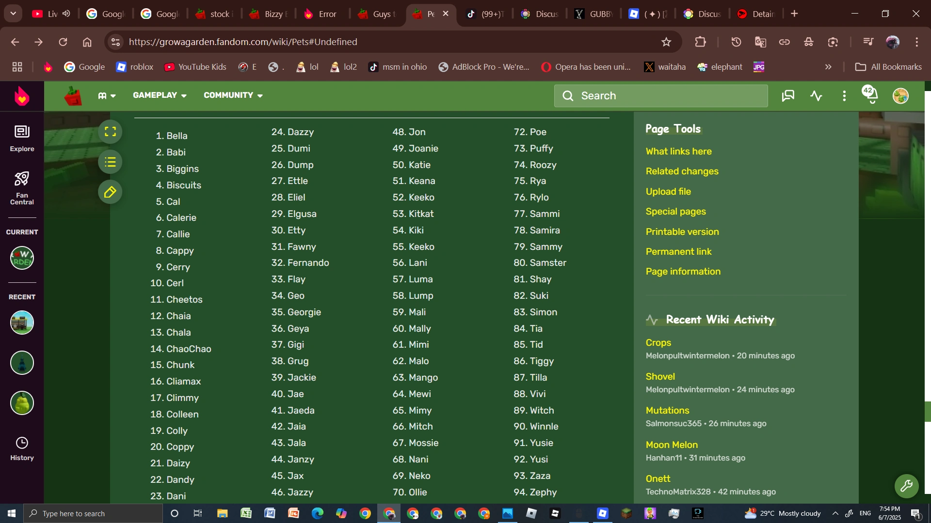 some normal pet names i found in grow a garden | Fandom