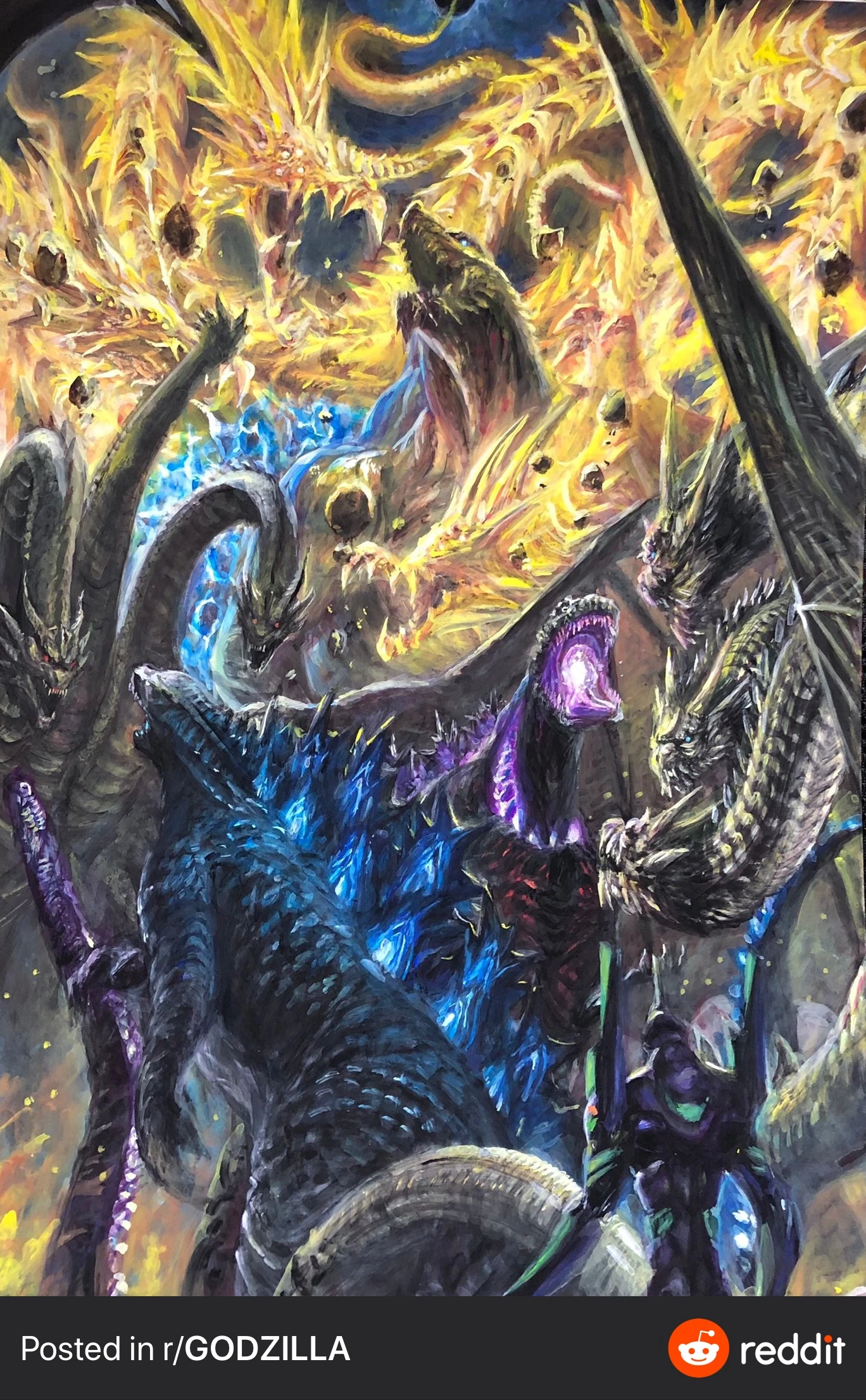 Some stunningly beautiful art (Gojipedia is also at 10,000 discussions ...