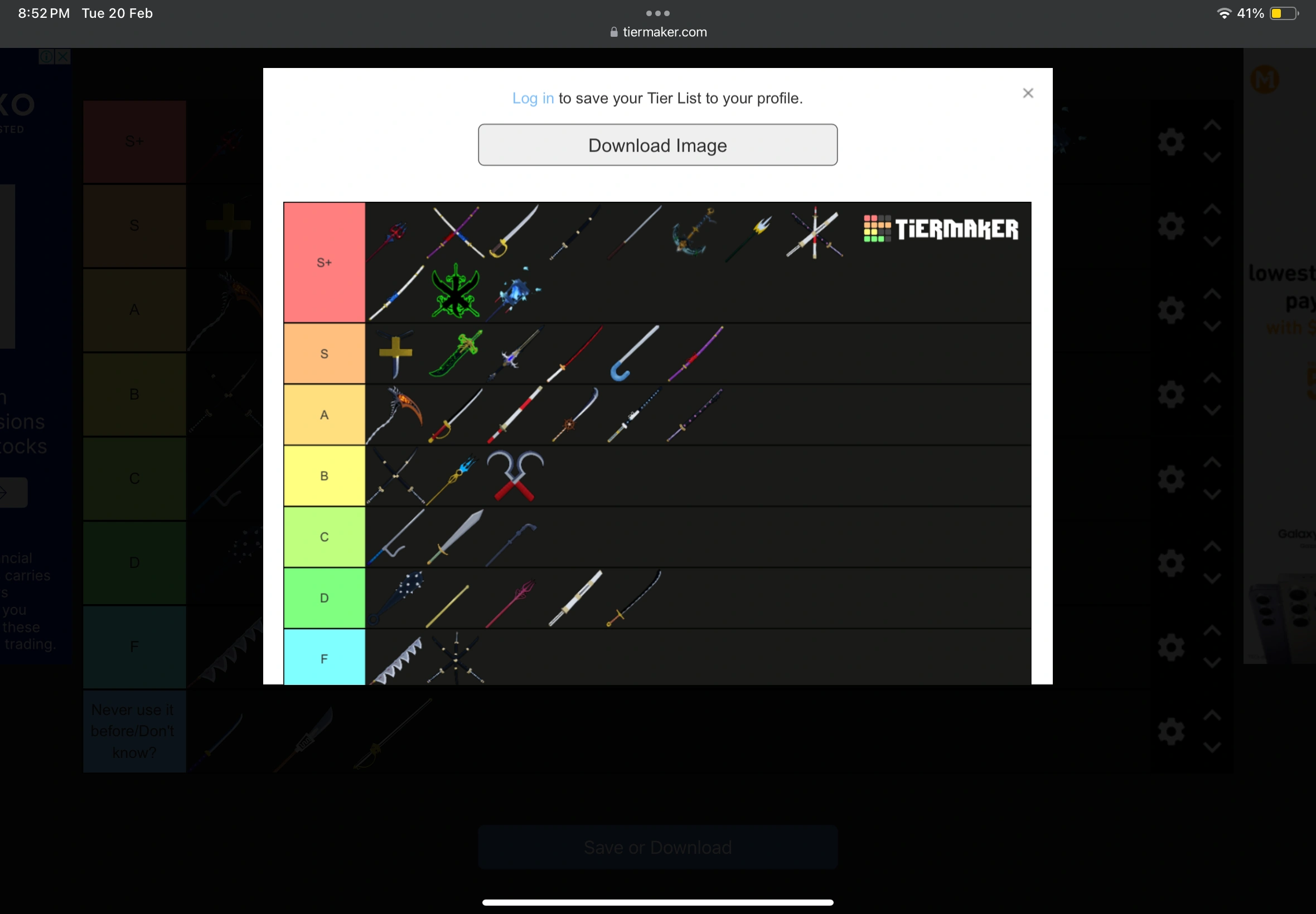 Sword tier list (my opinion) | Fandom