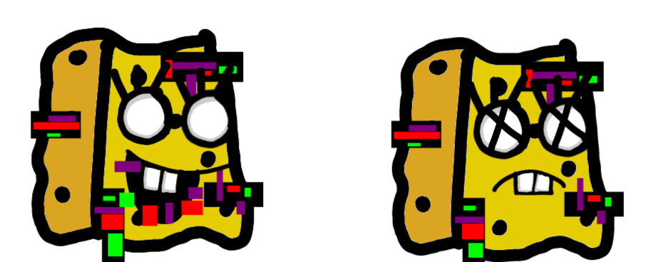 I tried to redraw Pibby Spongebob's icons. | Fandom