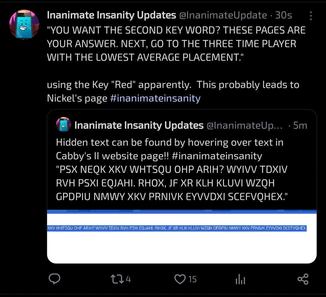 more stuff from the Inanimate Insanity ARG | Fandom