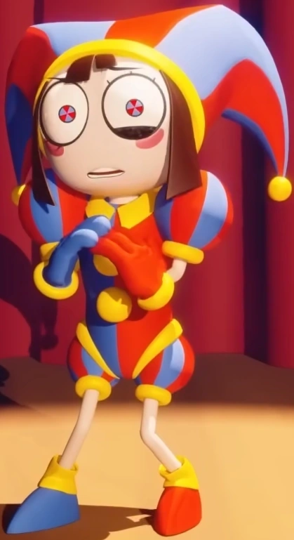 Pomni's gloves swapped colors. | Fandom