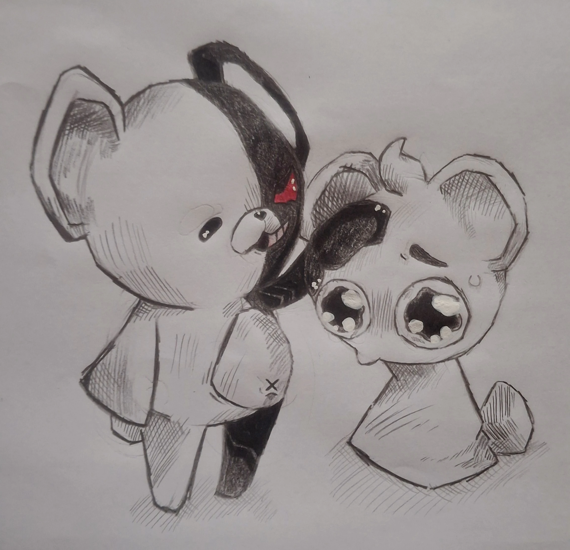 Day 11: fast doodle of Monokuma petting sad Sky 🥺 | Fandom