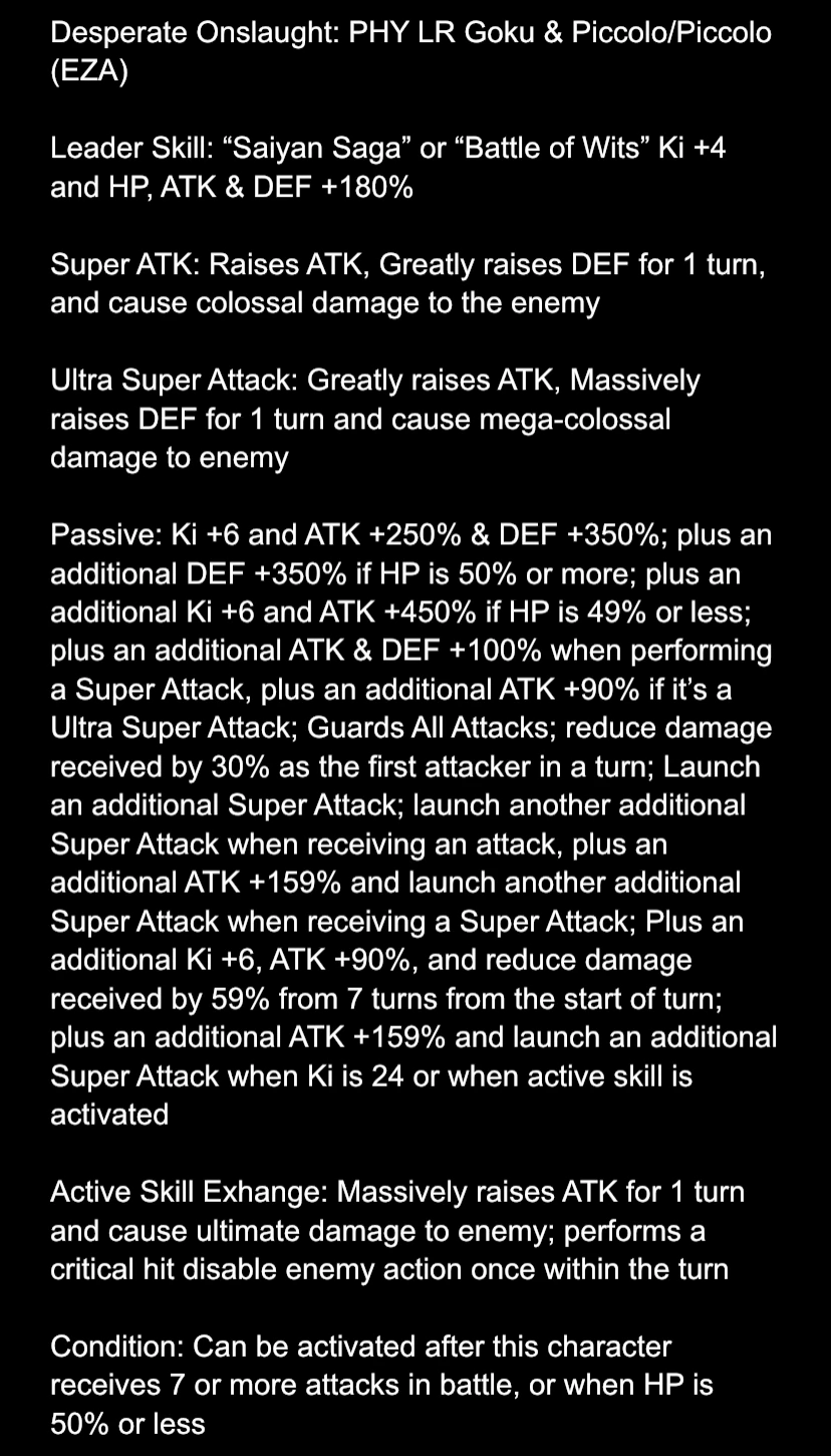 My EZA Concept for the PHY LR Exchange Goku & Piccolo. | Fandom