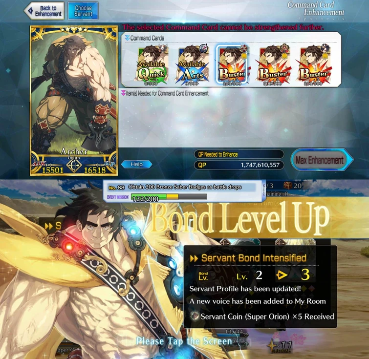 three buster command card full enhanced and bond progress with my wives | Fandom