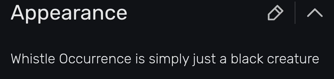 this is what whistle occurrence's appearance description was. | Fandom