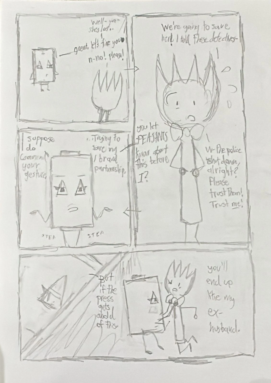 Rough panels for my object show comic | Fandom