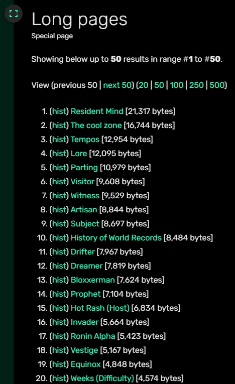 we are the 2nd longest page in this wiki | Fandom