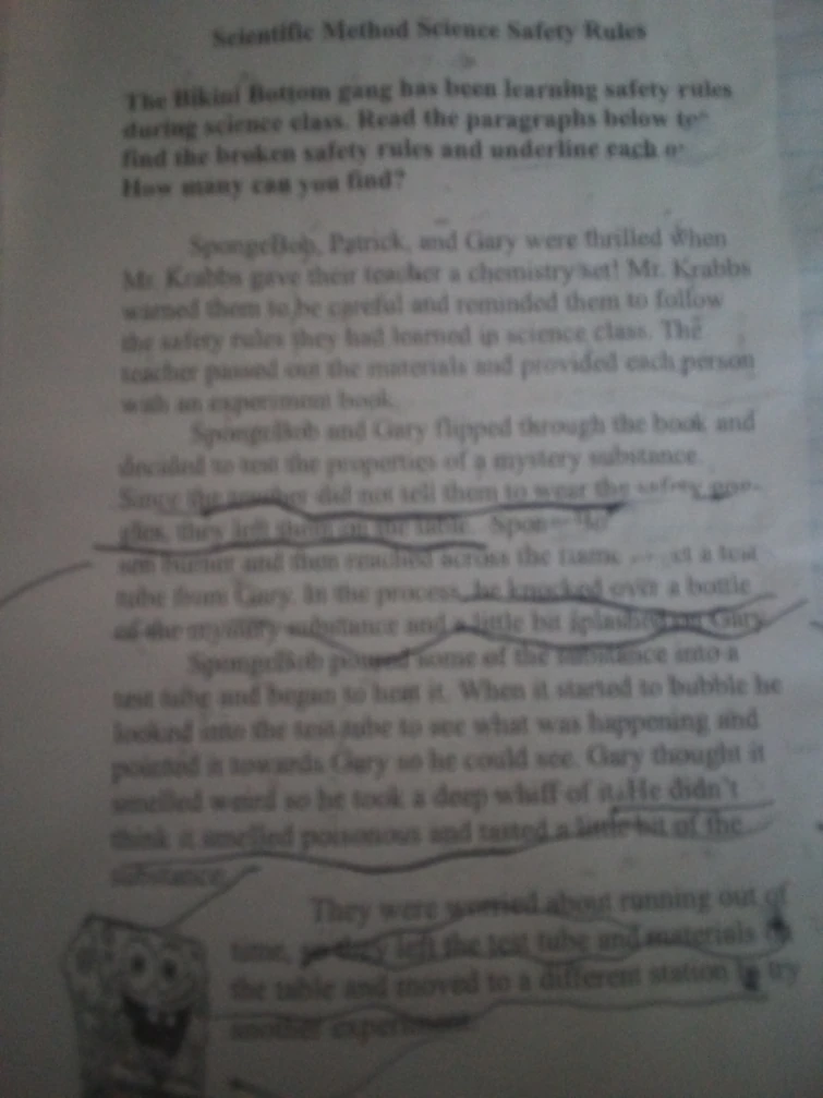 Bootleg SpongeBob Science Safety Rules | Fandom