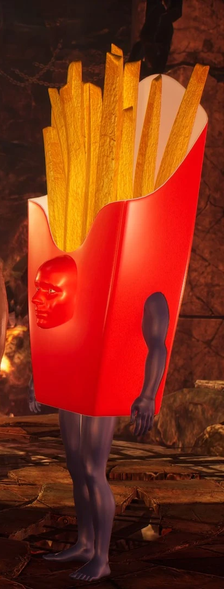 why does fries look sort of. buff. in hell | Fandom